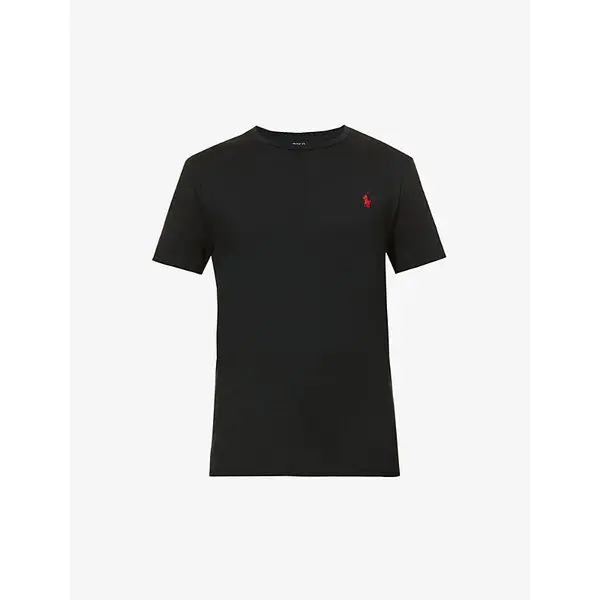 Polo Ralph Lauren Short-sleeved Crewneck Cotton-jersey T-shirt - Rl Black