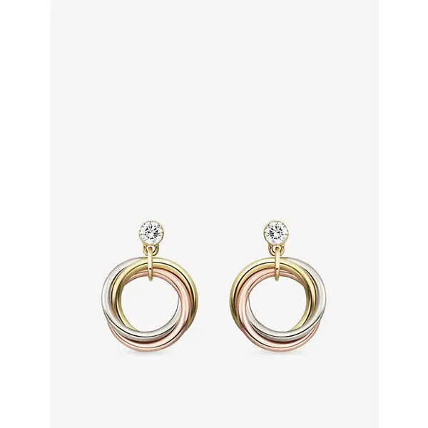 Cartier Trinity Interlocking Diamond Earrings - Multicolour