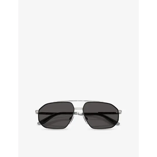Dolce & Gabbana Dg2328 Aviator-frame Sunglasses - Silver