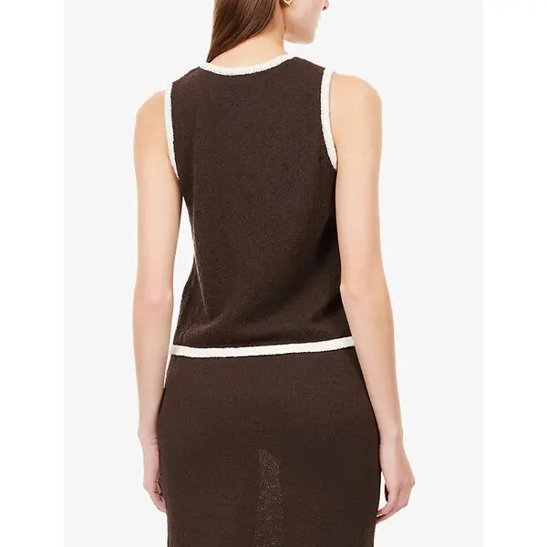 4TH & RECKLESS Contrasting Trim Woven Top