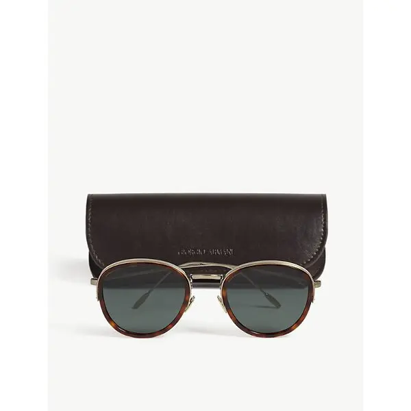Giorgio Armani Round Frame Sunglasses - Havana
