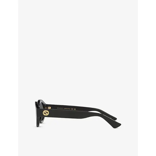 Gucci Oval-frame Injected Sunglasses - Black