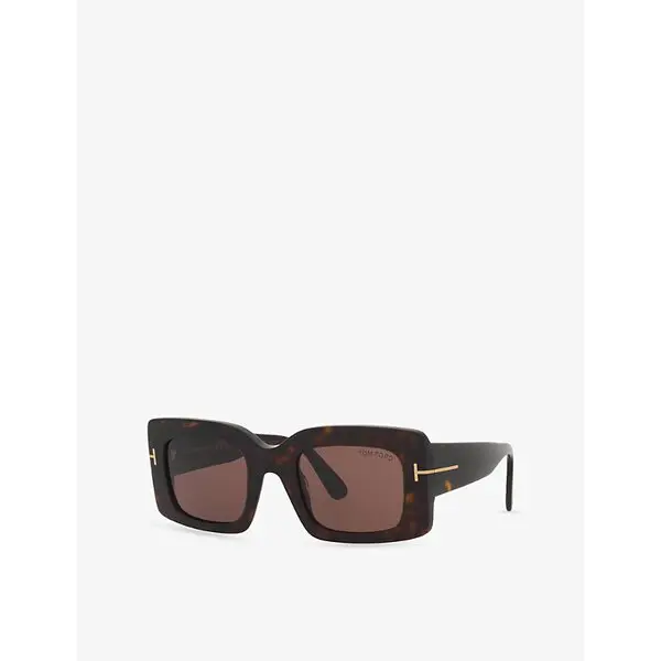 TOM FORD Ft1188 Brigitta Rectangle-frame Acetate Sunglasses - Brown