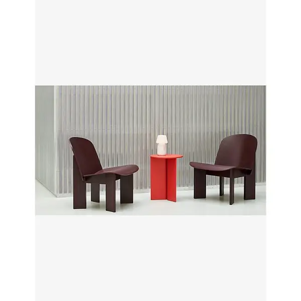 HAY Slit Round Power-coated Steel Side Table 35.5cm - Red