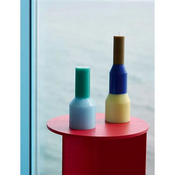 HAY Slit Round Power-coated Steel Side Table 35.5cm - Red