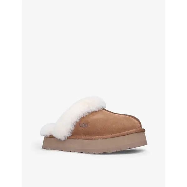 UGG Disquette Shearling-lined Suede Slip-on Slippers - Tan