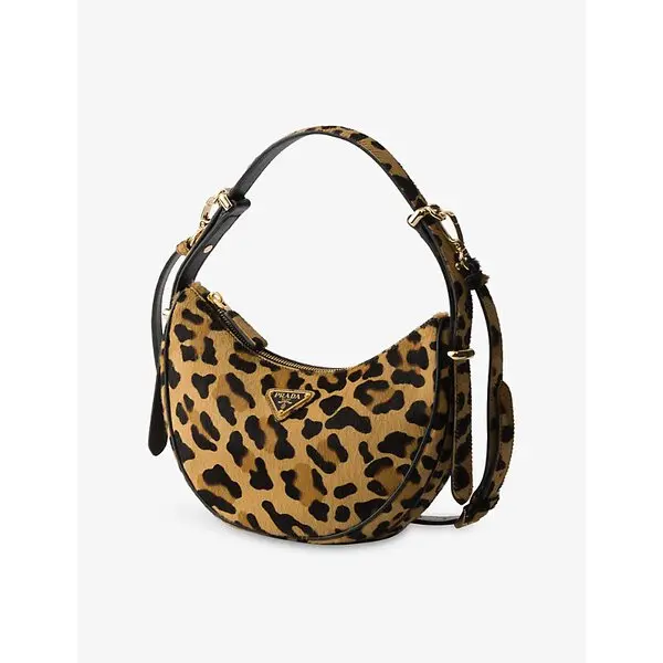 Prada Arc Leather Mini Shoulder Bag - Neutral