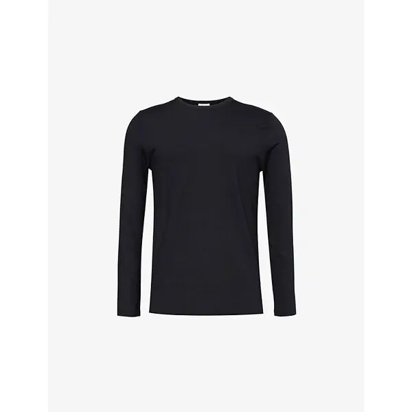 Zimmerli Pureness Long-sleeve Stretch-woven T-shirt - Black