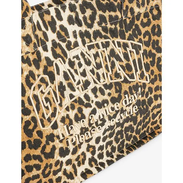 GANNI Large Print Cotton Tote Bag