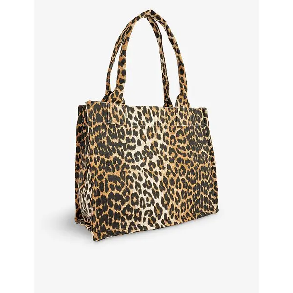 GANNI Large Print Cotton Tote Bag