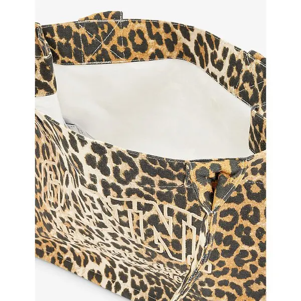 GANNI Large Print Cotton Tote Bag