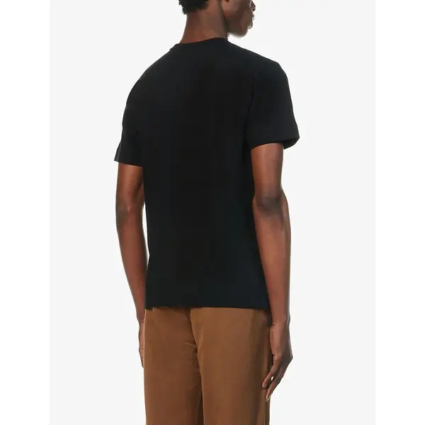 Play Comme Des Garcon Heart Logo-embroidered Cotton-jersey T-shirt - Black