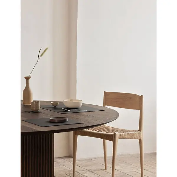 LIND DNA Nupo Flecked Leather Placemat 45cm X 35cm - Anthracite