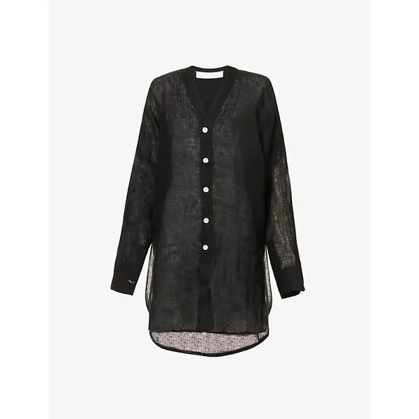 Monday Swimwear Barcelona V-neck Linen Cover-up - Black