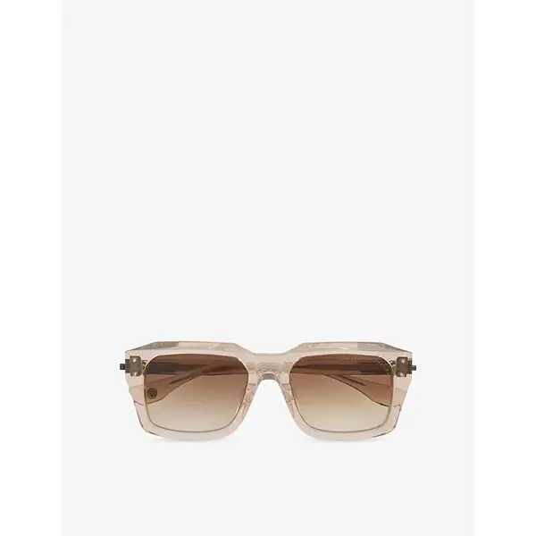 Dita Grandmaster-nine Rectangular-frame Acetate Sunglasses - Brown