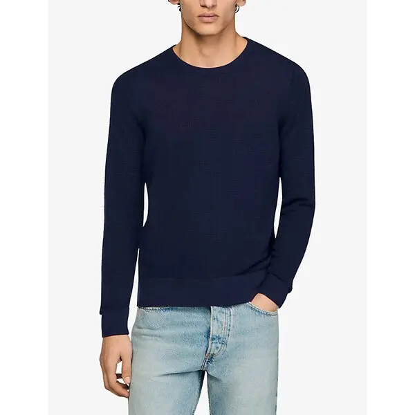 Sandro Textured Crewneck Cotton Jumper