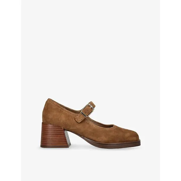 Steve Madden Suede Block-heel Mary Jane Courts - Tan