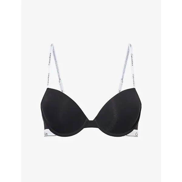 Calvin Klein Icon Demi Cotton-modal Jersey T-shirt Bra - Black
