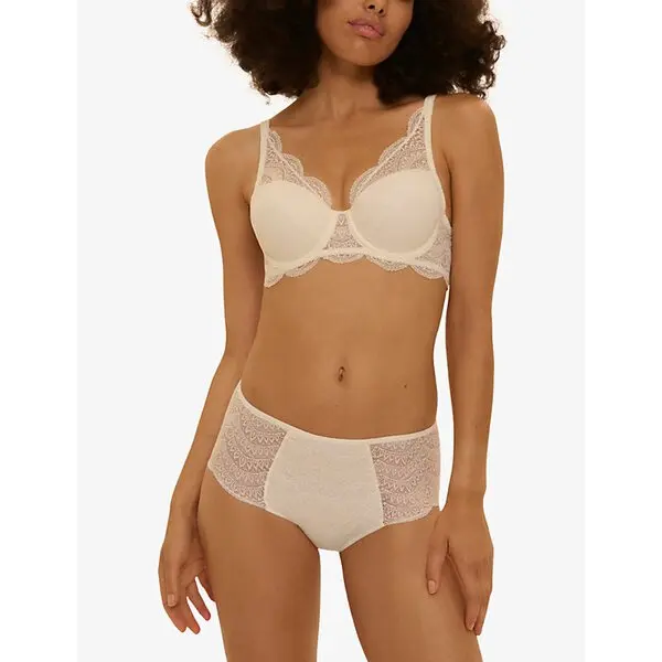 Simone Perele Karma Moulded-cup Stretch-lace Bra - 030 Ivory