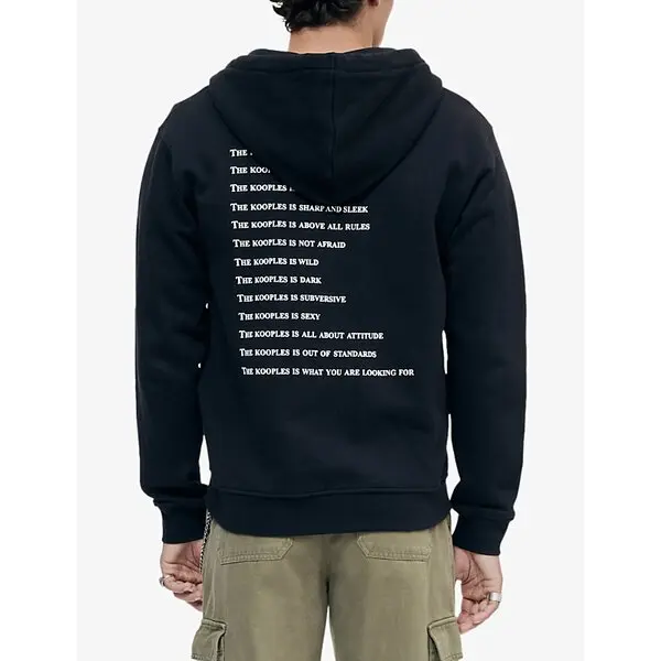 The Kooples Logo-print Zip-up Cotton Hoodie