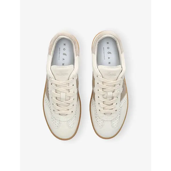 Hogan Suede And Mesh Low Top Trainers - White/oth