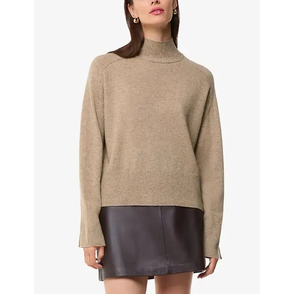 Whistles Funnel Neck Long Sleeve Cashmere Jumper