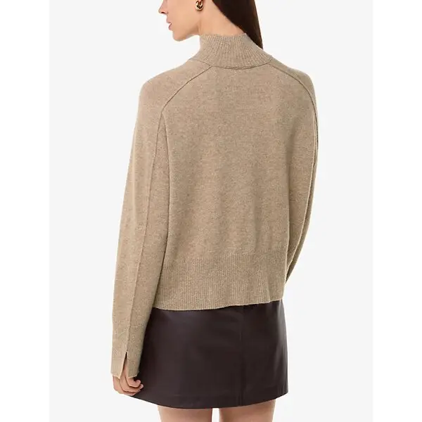 Whistles Funnel Neck Long Sleeve Cashmere Jumper