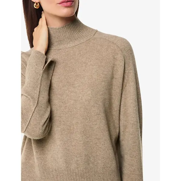 Whistles Funnel Neck Long Sleeve Cashmere Jumper