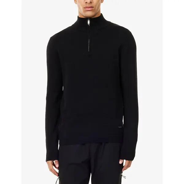 BELIER Funnel Neck Half-zip Knitted Jumper