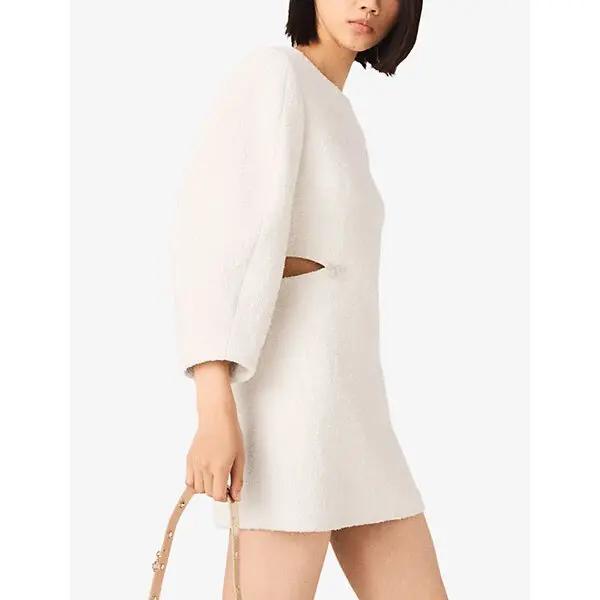 Maje Short Balloon-sleeve Tweed Mini Dress