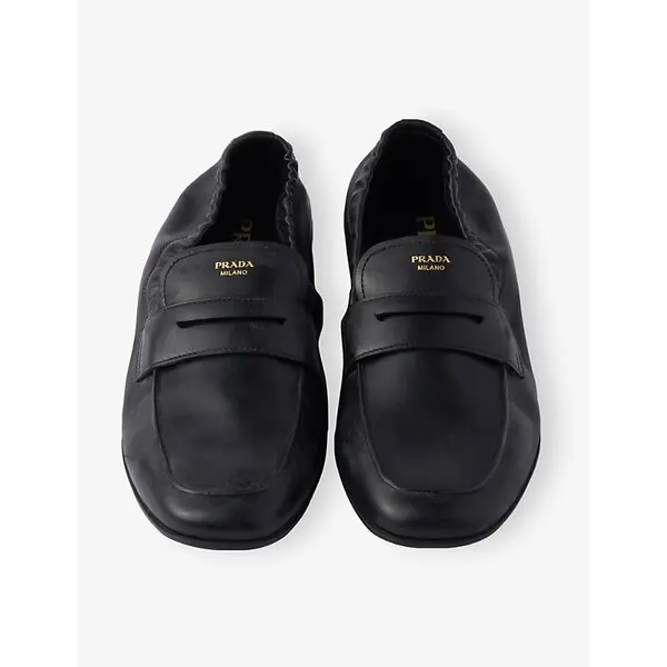 Prada Shuffle Antiqued Leather Loafers