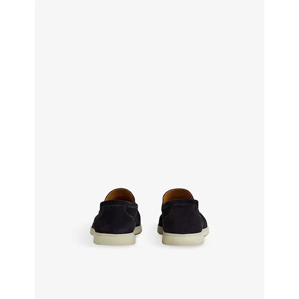REISS Suede Slip-on Loafers - Navy