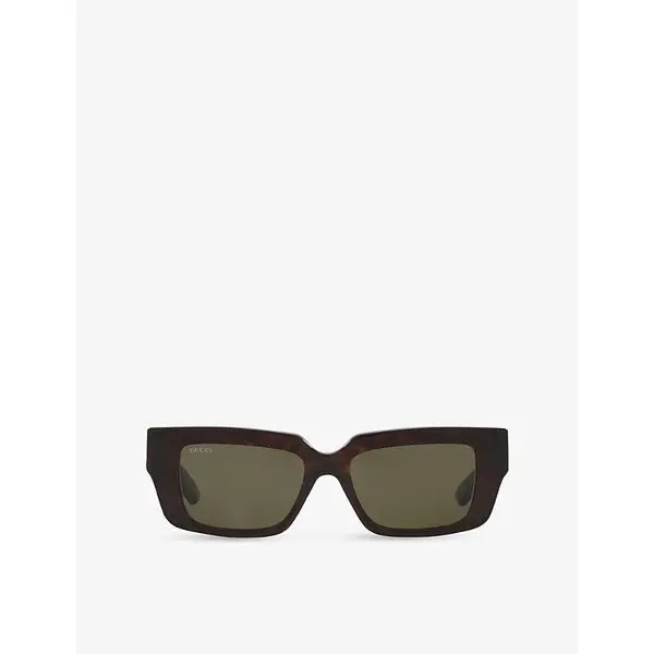 Gucci Gg1529s Square-frame Acetate Sunglasses - Brown