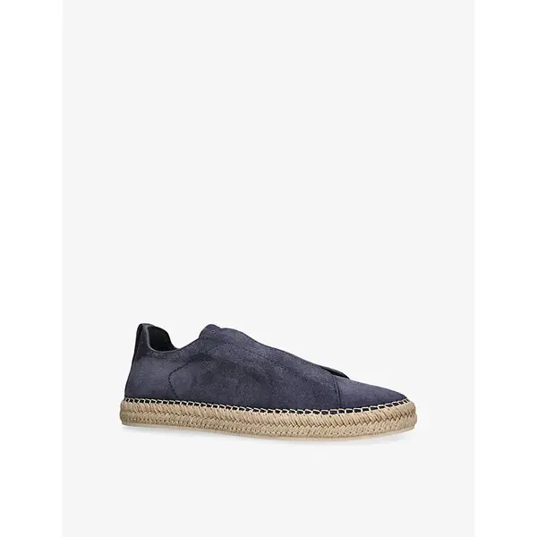 Zegna Triple Stitch Suede Espadrilles - Blue