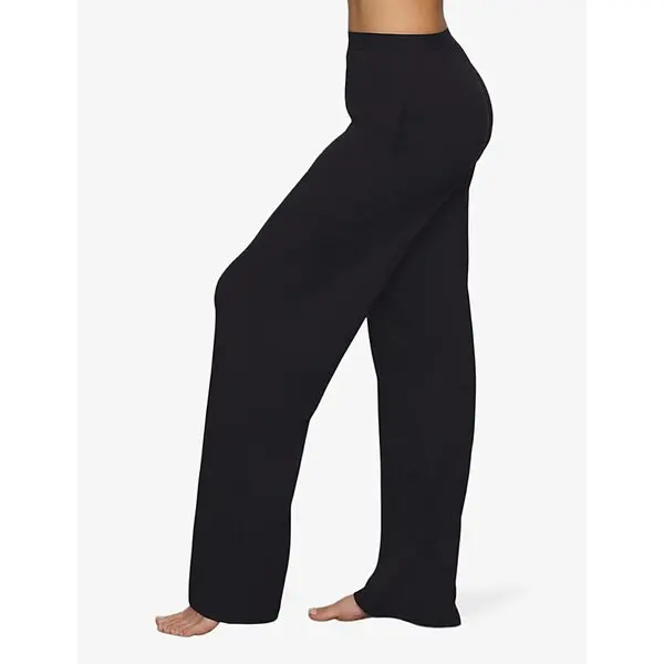 SKIMS Boyfriend Relaxed-fit Stretch-woven Trousers - Onyx