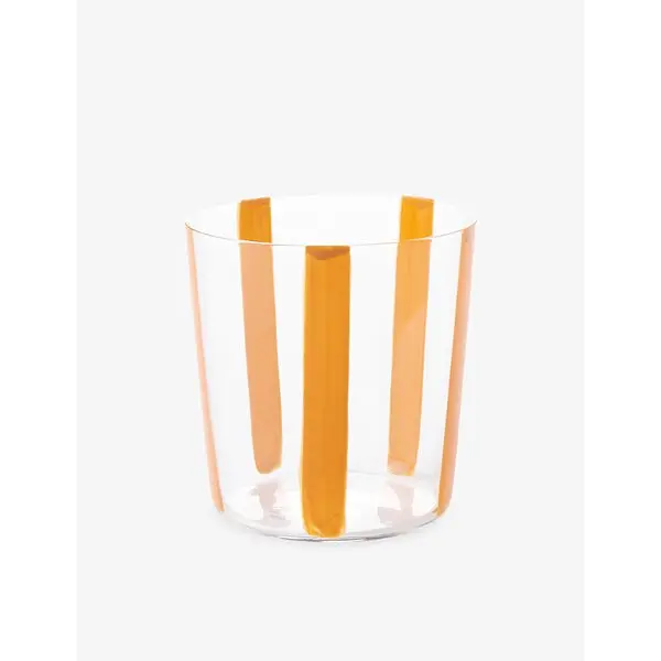THE CONRAN SHOP Nova Stripe Glass Tumblers Set Of Four 360ml - Orange