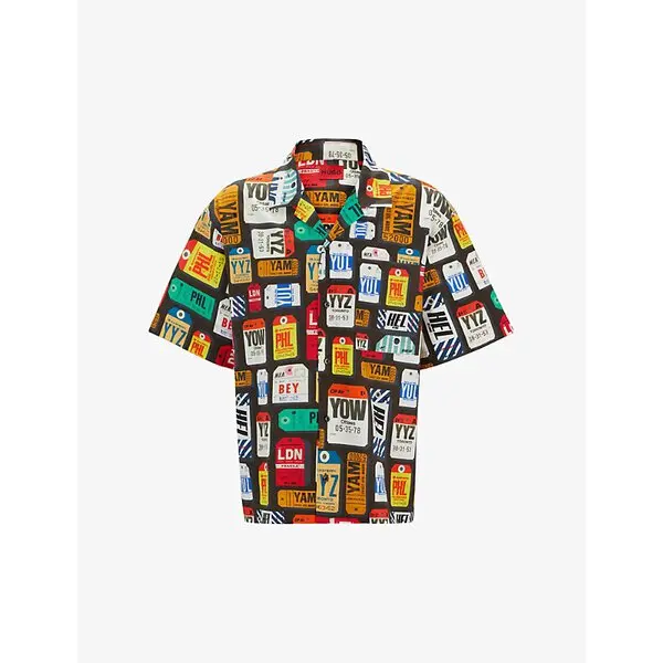 Hugo Logo-print Short-sleeve Cotton Shirt