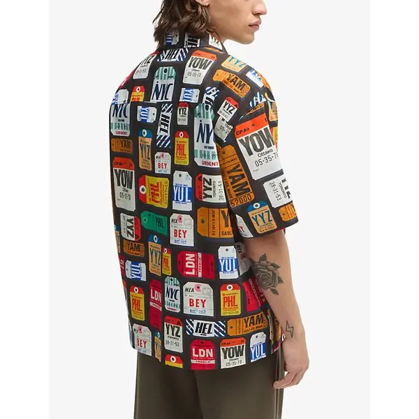 Hugo Logo-print Short-sleeve Cotton Shirt