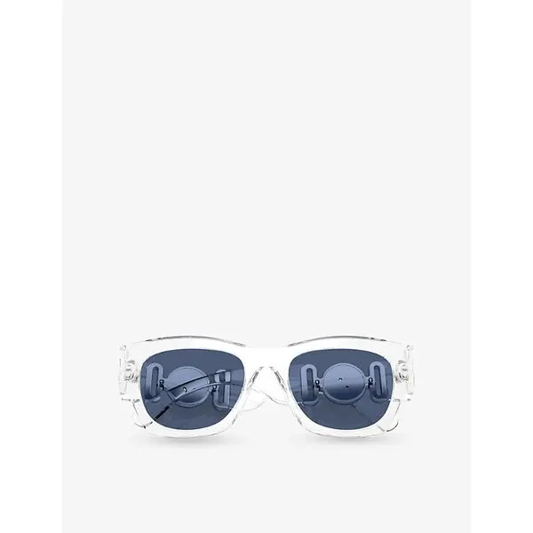 Versace Pillow-frame Acetate Sunglasses Ve4479u - Clear