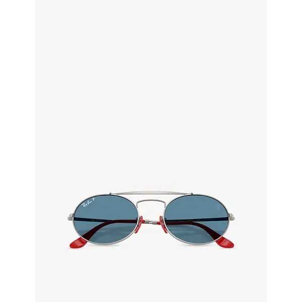 Ray-ban X Scuderia Ferrari Round Metal Sunglasses - Silver