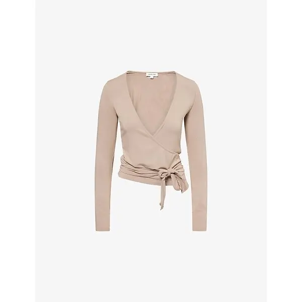 SISTERLY TRIBE Modal-jersey Wrap Top - Clay