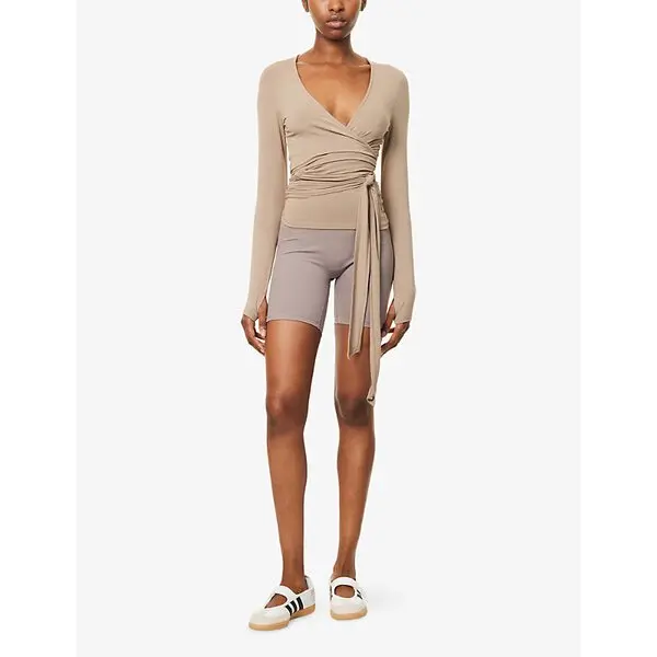 SISTERLY TRIBE Modal-jersey Wrap Top - Clay