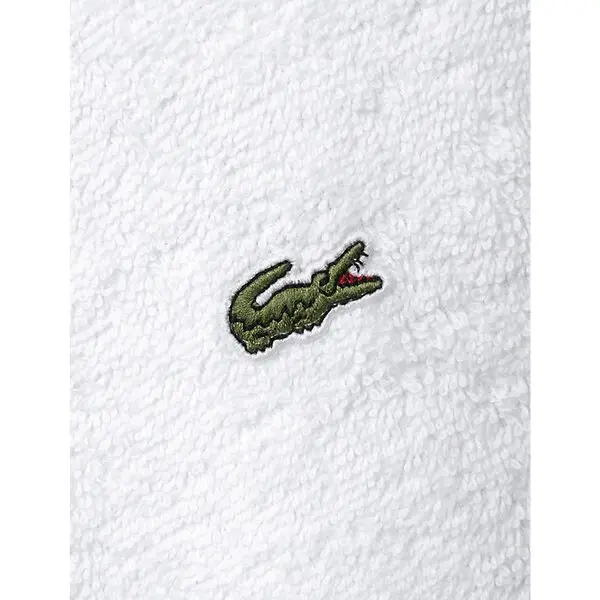 Lacoste Le Croco Logo-embroidered Cotton 50cm X 100cm - Blanc