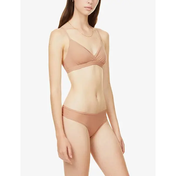 SKIMS Fits Everybody High-neck Stretch-woven Body - Clay