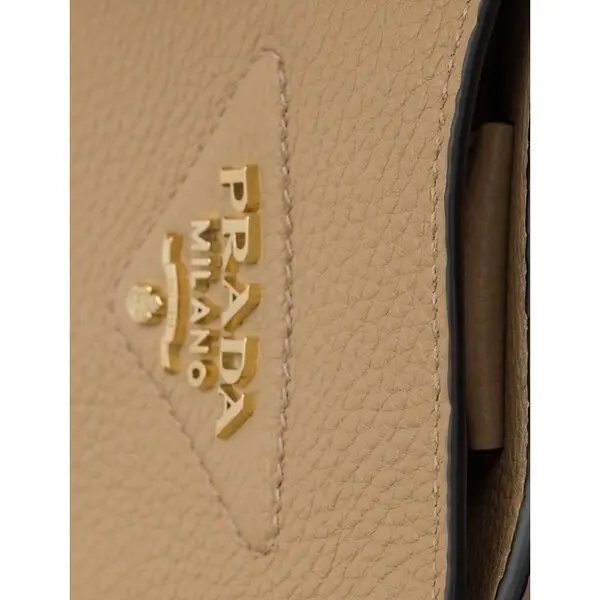 Prada Logo-plaque Medium Leather Shoulder Bag - Brown