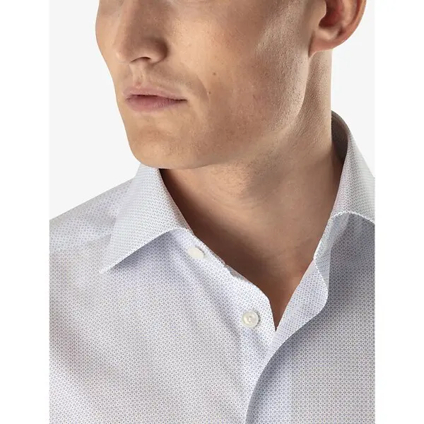 Eton Slim-fit Dot-print Cotton-poplin Shirt