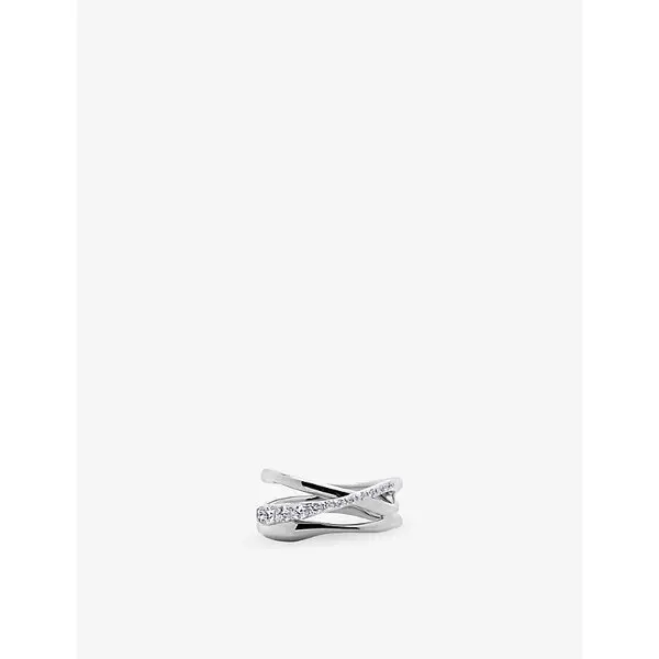 Monica Vinader Nura Pavé 18ct Yellow Vermeil And Lab-grown Diamond Ring - Silver