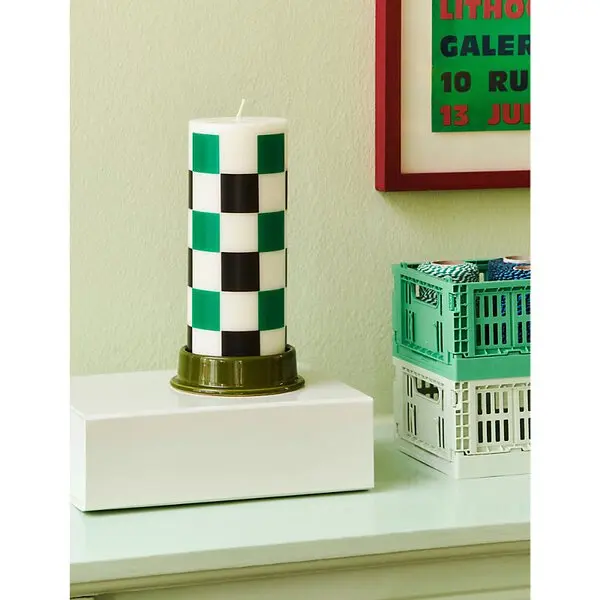 HAY Colour Stackable Mini Plastic Crates Set Of Two - Dark Mint