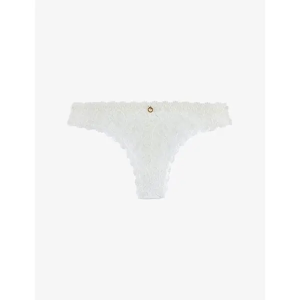 AUBADE Rosessence Mid-rise Stretch-lace Tanga Briefs - Opale