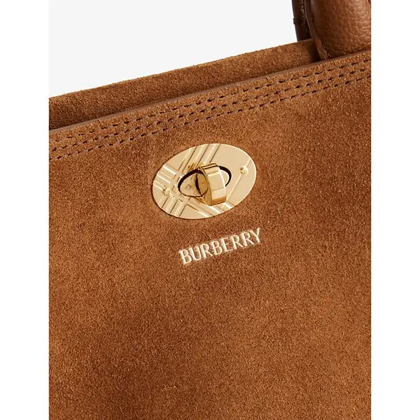 Burberry Cotswolds Mini Suede Tote Bag - Hazel